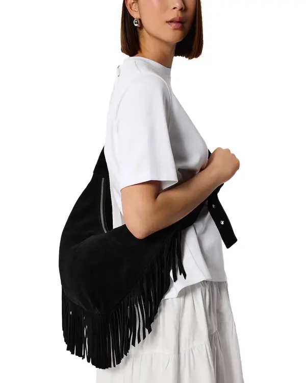 Whistles Sia Suede Fringe Shoulder Bag
