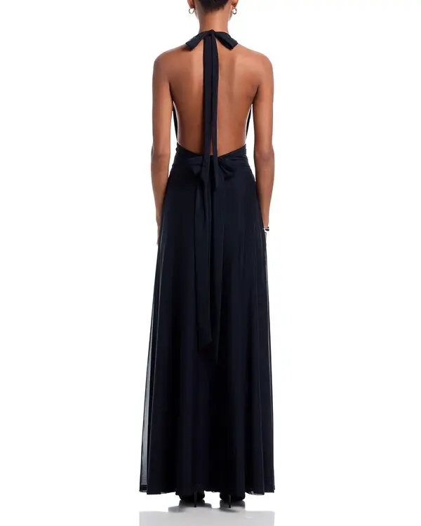 KATE BARTON Mesh Halter Dress - Navy