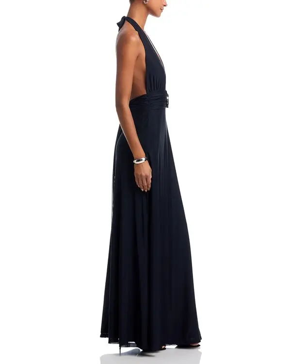 KATE BARTON Mesh Halter Dress - Navy
