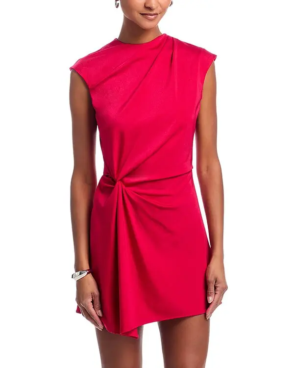 KATE BARTON Draped Mini Dress - Raspberry