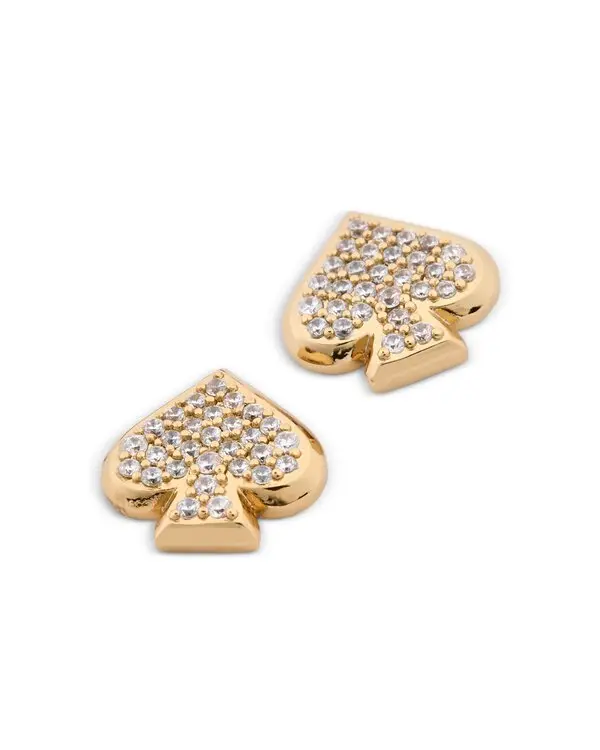Kate Spade New York Everyday Spade Pave Stud Earrings - Clear/gold