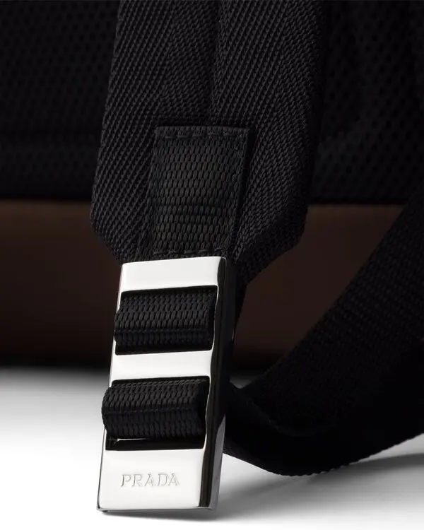 Prada Re-nylon And Saffiano Leather Backpack - Brown