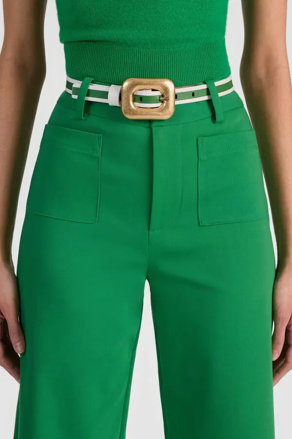 Alice + Olivia Letty Leather Belt - Green