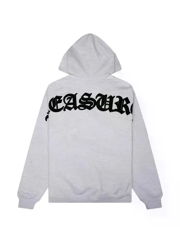 PLEASURES Embroidered Zip Up Hoodie - Grey