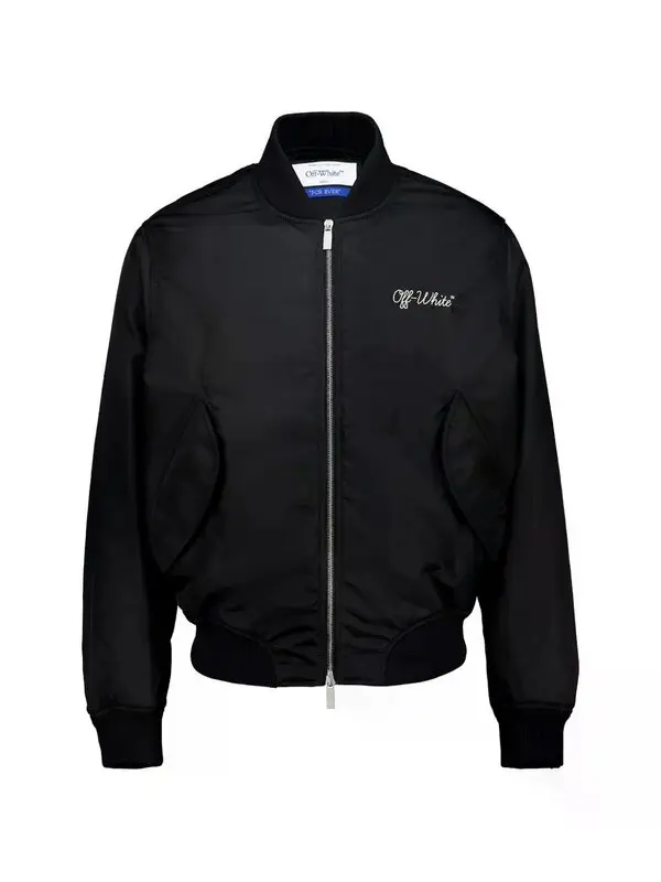 Off-White Embroidered Logo Bomber Jacket