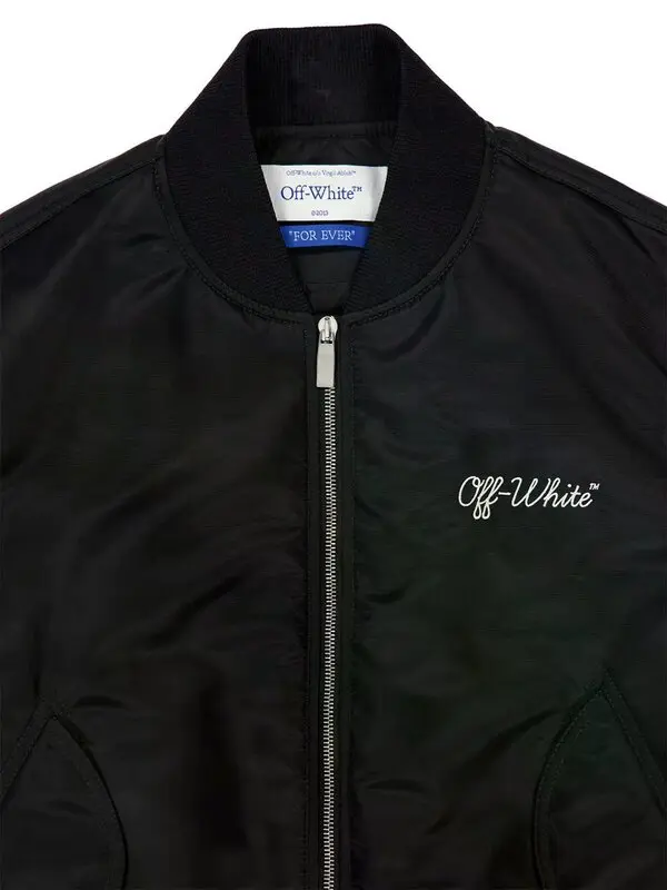Off-White Embroidered Logo Bomber Jacket