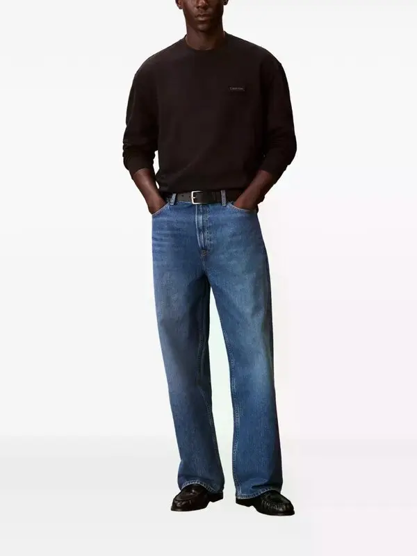 Calvin Klein Logo-patch Crew-neck Sweater