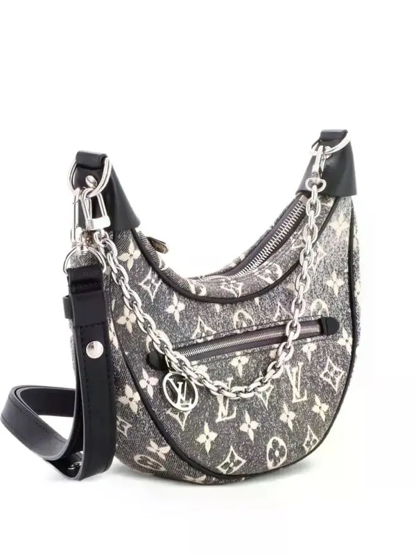 LOUIS VUITTON Loop Handbag Monogram Jacquard Denim - Black