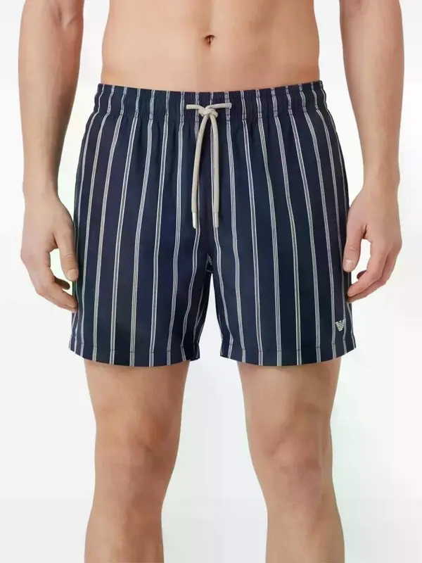 Emporio Armani Striped Swim Shorts - Blue