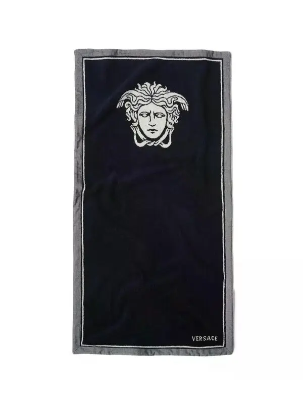 Versace Jacquard Bath Towel - Blue