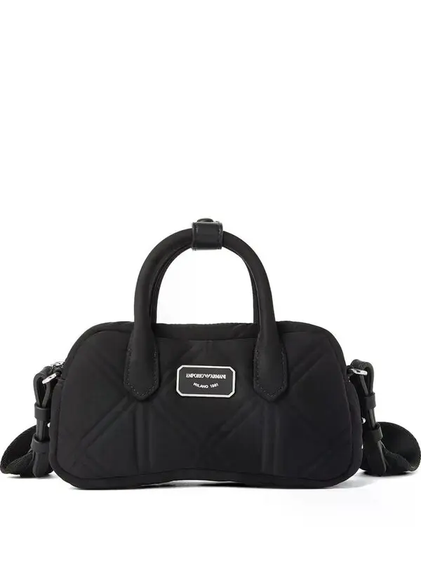 Emporio Armani Quilted Tote Bag With Logo Plaque