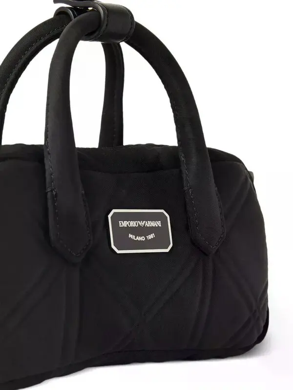Emporio Armani Quilted Tote Bag With Logo Plaque