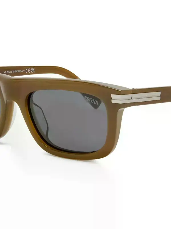 Zegna Square-frame Sunglasses - Brown