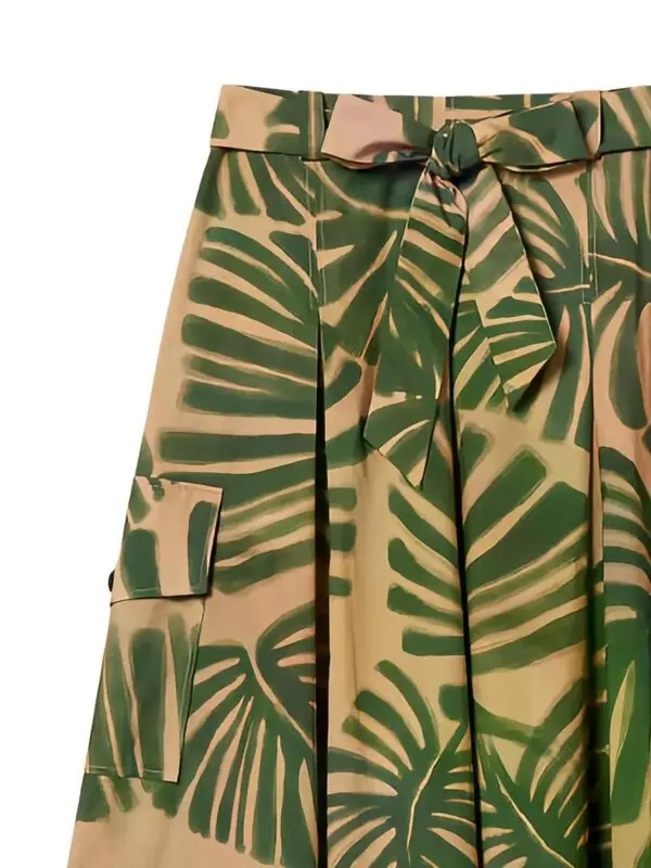 TWINSET Belted Midi Skirt With Jungle Print