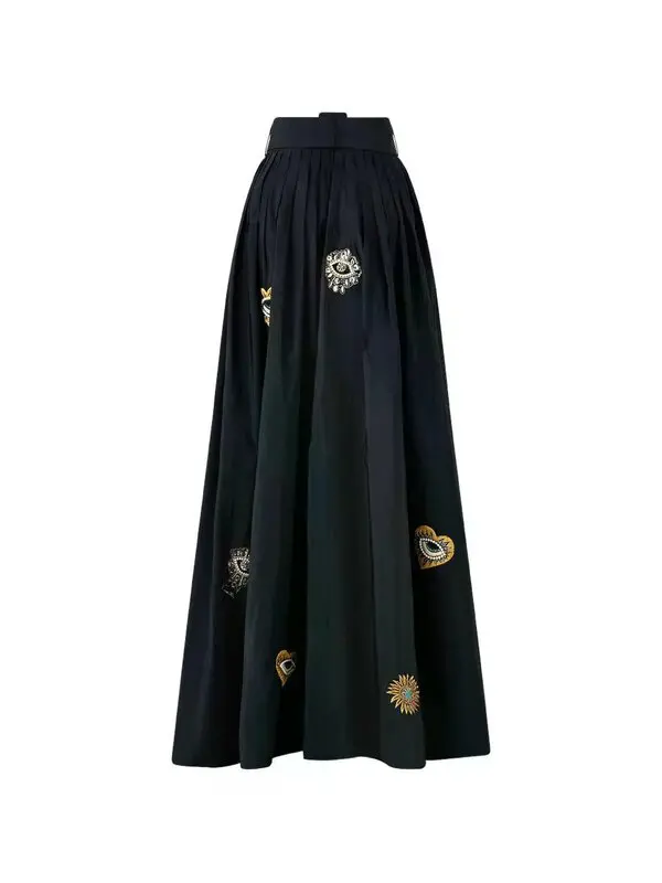 Camilla Belted Taffeta Skirt