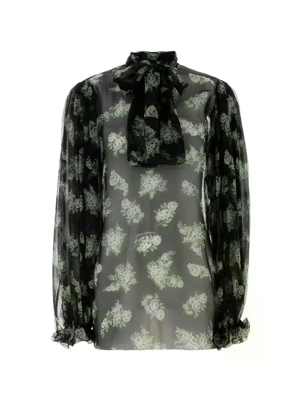 Dolce & Gabbana Floral Print Blouse - Black