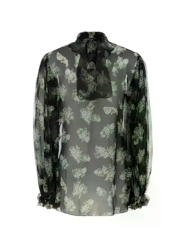 Dolce & Gabbana Floral Print Blouse - Black