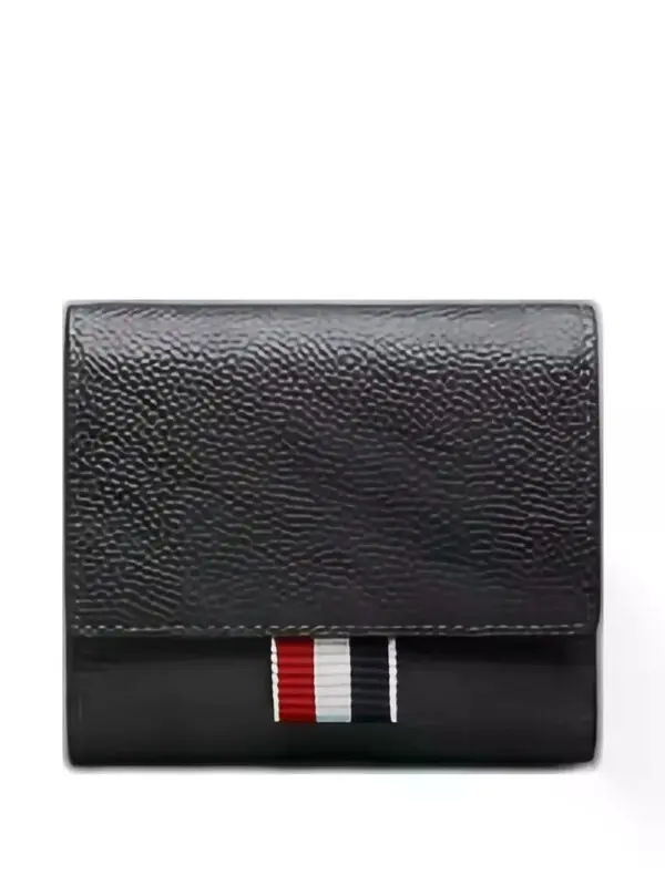 Thom Browne Small Pebble-grain Wallet - Grey