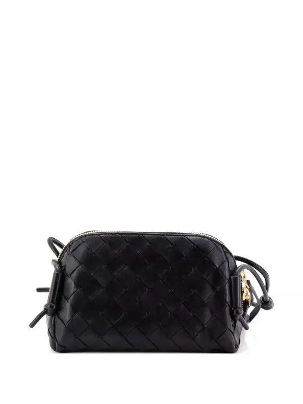 Bottega Veneta Concert Pouch Intrecciato Nappa Mini Crossbody Bag - Black