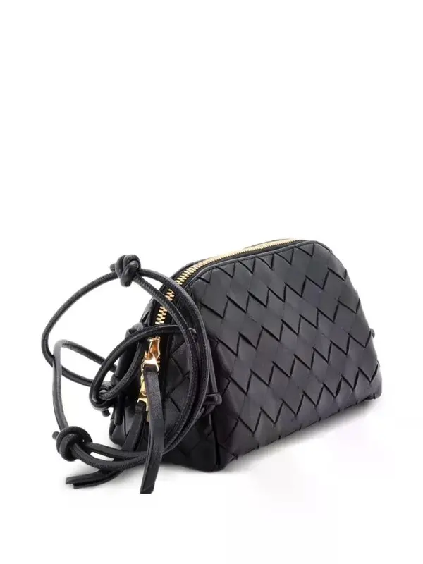 Bottega Veneta Concert Pouch Intrecciato Nappa Mini Crossbody Bag - Black