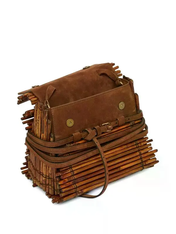 Moschino Hand-woven Bamboo Tote Bag