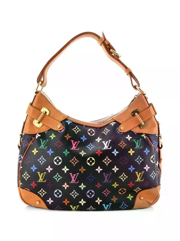LOUIS VUITTON Greta Handbag Monogram Multicolor Hobo Bag - Black