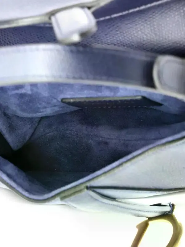 Dior Saddle Handbag Leather Mini Shoulder Bag - Blue