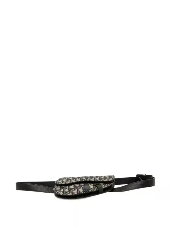 Dior 2020 Oblique Canvas Saddle Belt Bag - Blue