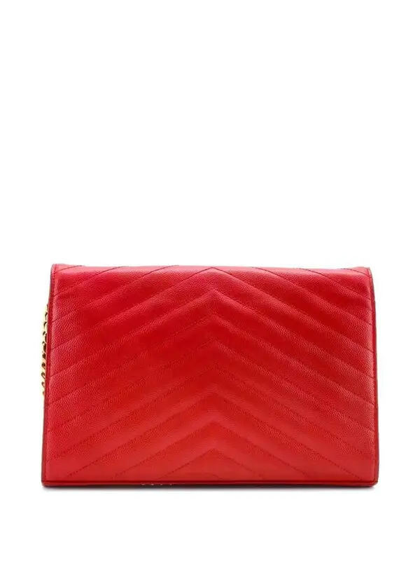 Saint Laurent Monogram Wallet On Chain - Red