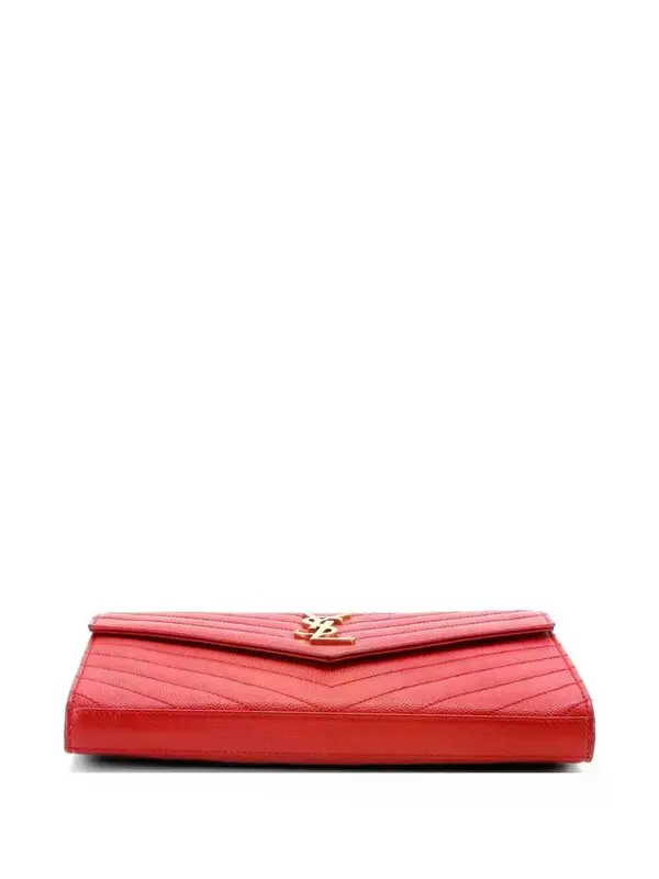 Saint Laurent Monogram Wallet On Chain - Red