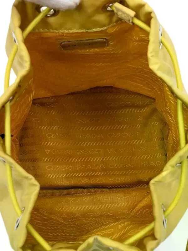 Prada 2000-2013 Tessuto Drawstring Wristlet Pouch - Yellow