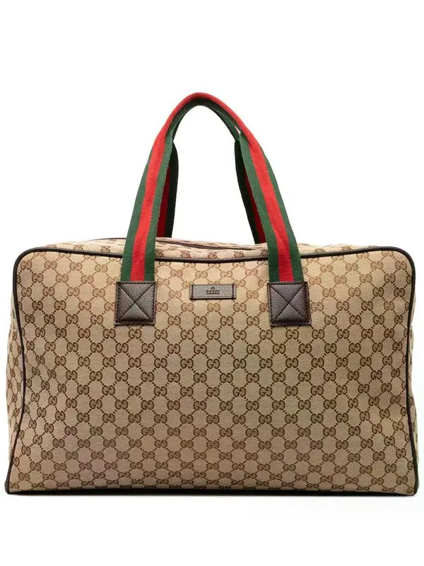 Gucci Gg Canvas Web Travel Bag - Brown