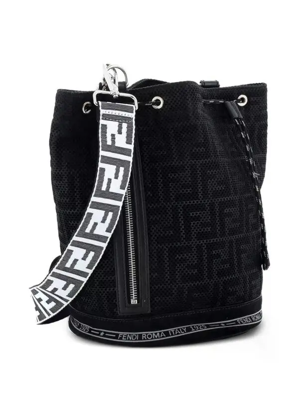 Fendi Mon Tresor Holdall Zucca Canvas Small Bucket Bag