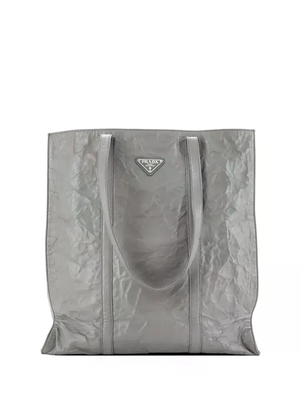 Prada Medium Nappa Antique Tote Bag - Grey