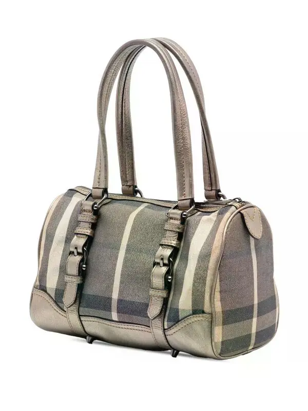 Burberry Smoke Check Canvas Boston Bag