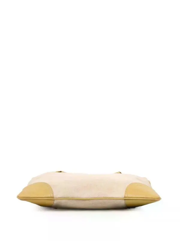 Prada Vitello Trimmed Canapa Tote Bag