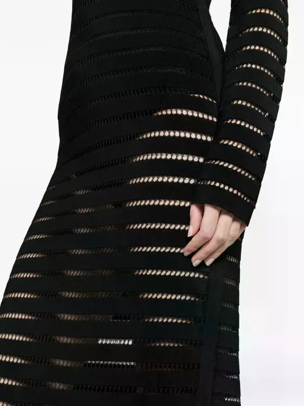 David Koma V-neck Openwork Maxi Dress