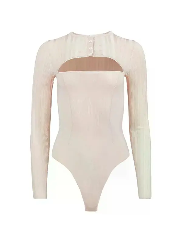 FLEUR DU MAL Button Rib Bodysuit - Neutrals