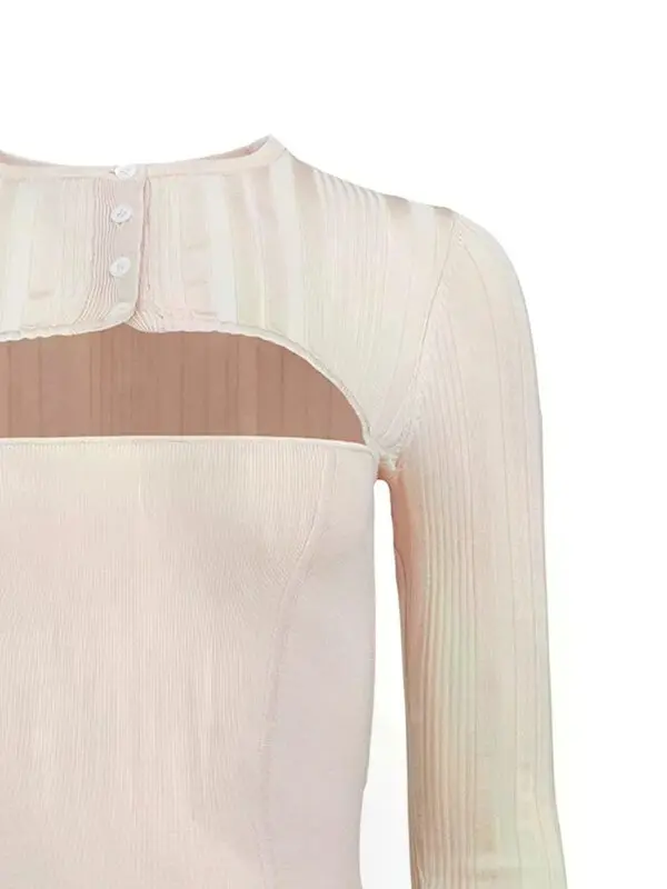 FLEUR DU MAL Button Rib Bodysuit - Neutrals