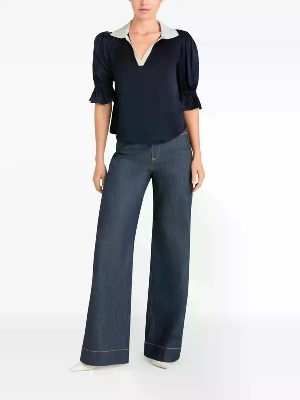 Cinq À Sept Freida Ruffled V-neck Blouse