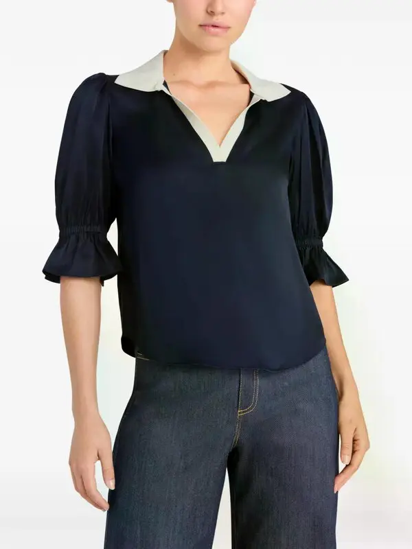 Cinq À Sept Freida Ruffled V-neck Blouse