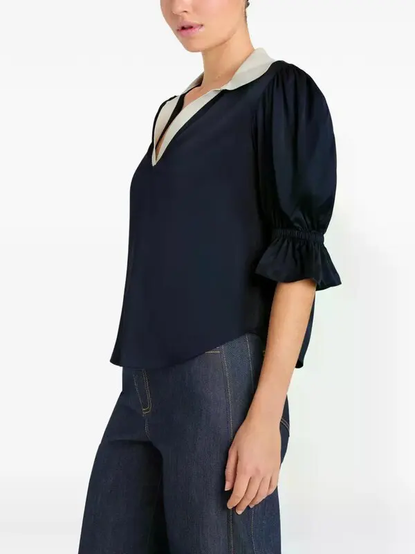 Cinq À Sept Freida Ruffled V-neck Blouse