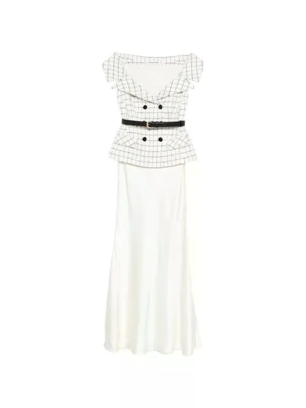 SELF-PORTRAIT Button Belted Maxi Dress