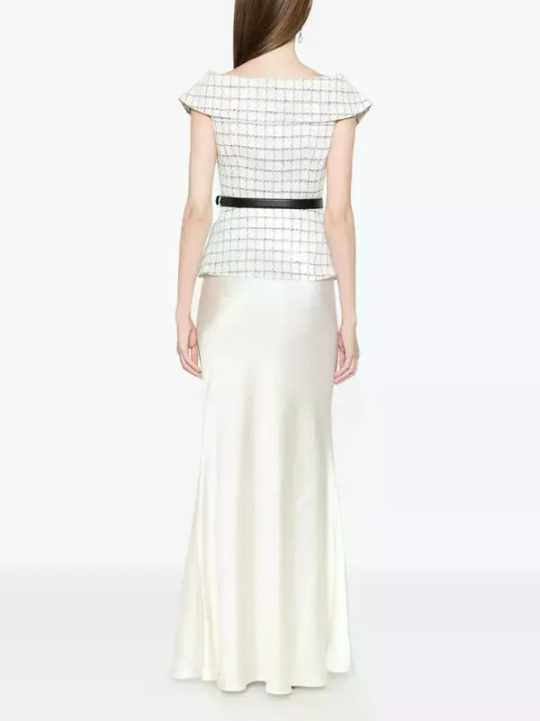 SELF-PORTRAIT Button Belted Maxi Dress