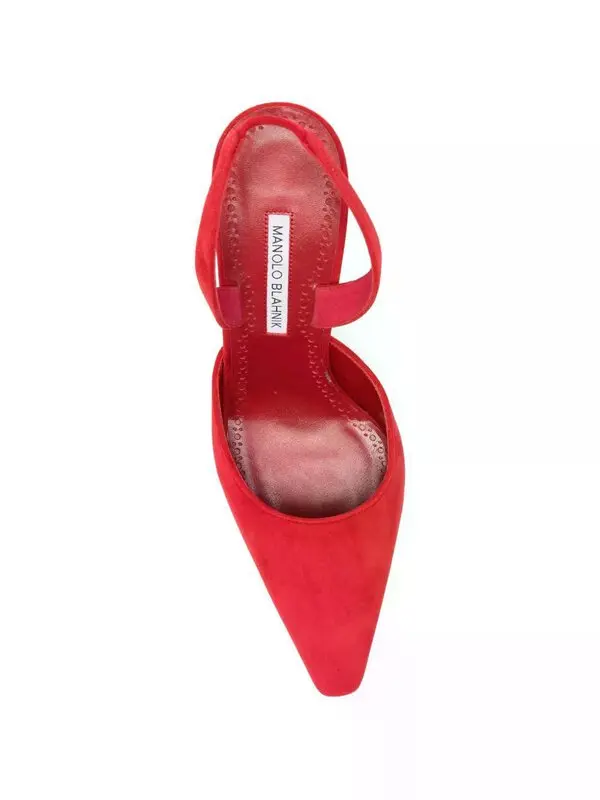 Manolo Blahnik Borelapla Suede Slingback Pumps - Red