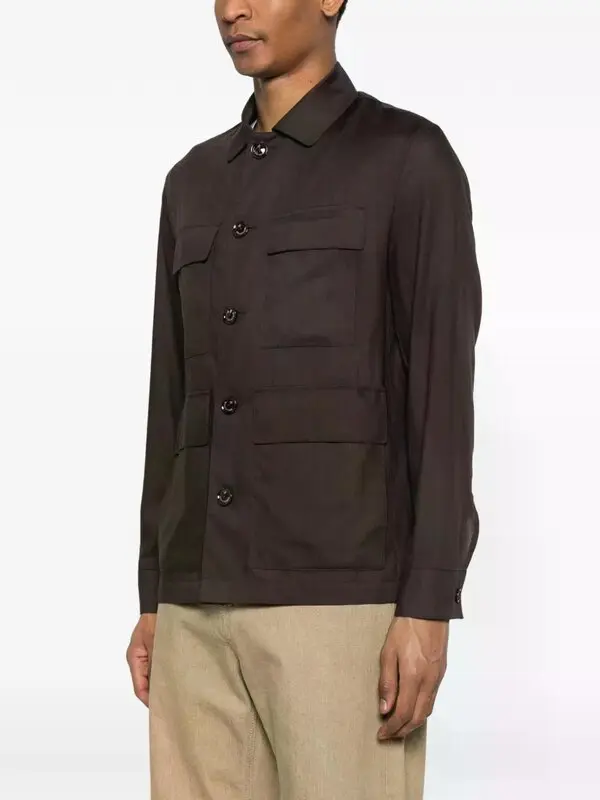 MONTECORE Buttoned Pocket Jacket - Brown