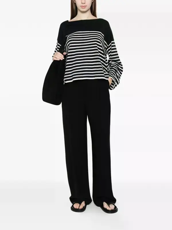 C.T.PLAGE Striped Long-sleeve Sweater - Blue