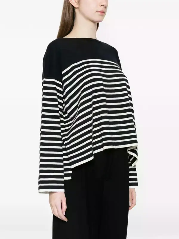 C.T.PLAGE Striped Long-sleeve Sweater - Blue