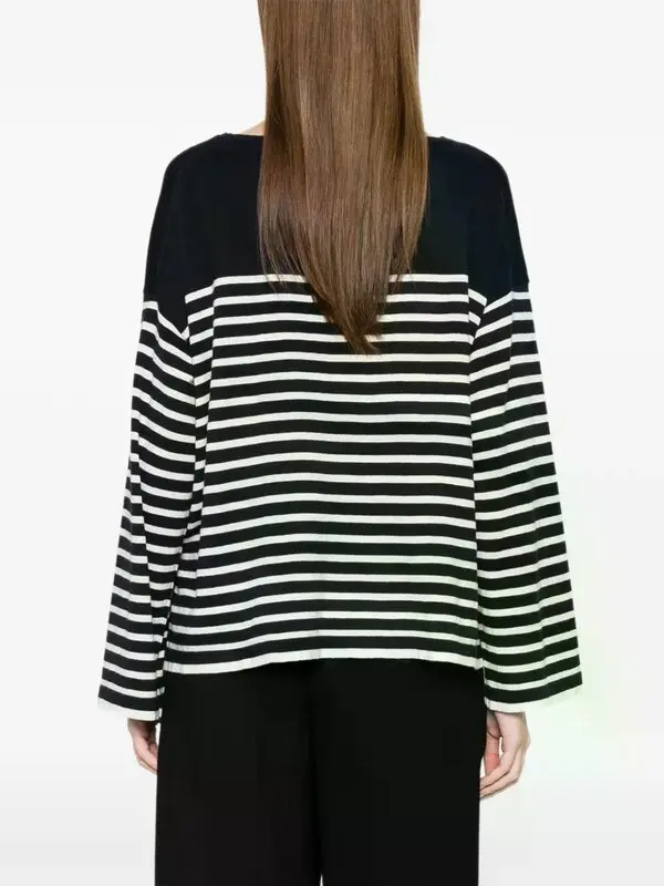 C.T.PLAGE Striped Long-sleeve Sweater - Blue