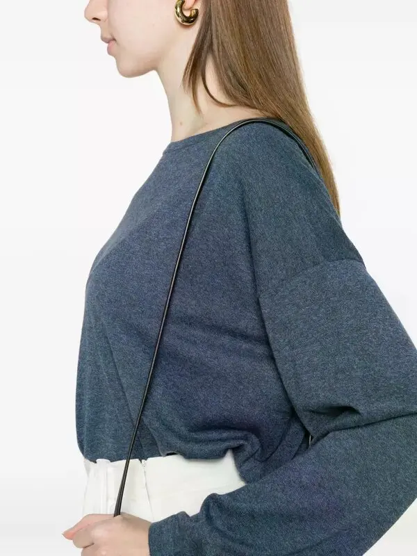 C.T.PLAGE Boat-neck Long-sleeve Sweater - Blue
